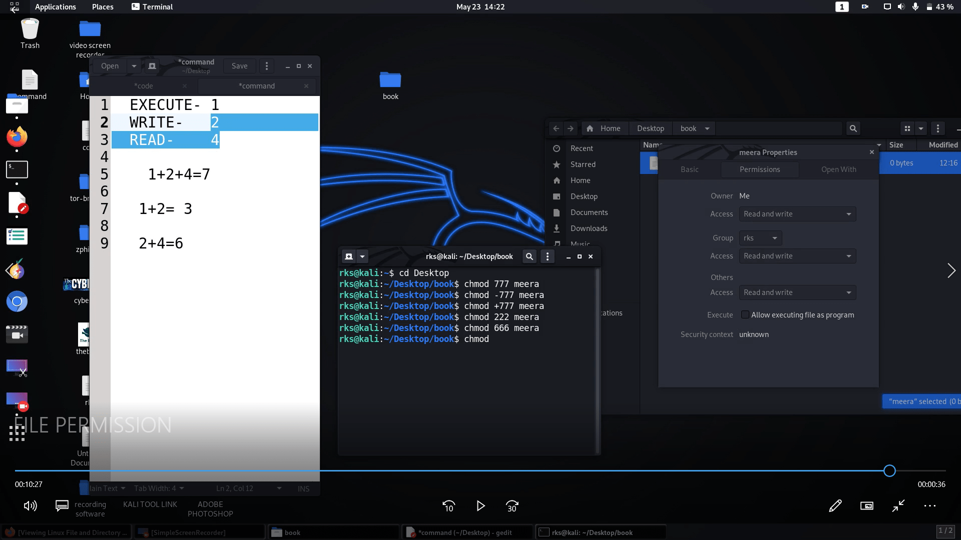 Change File/Folder permission in Linux/kali linux Operating System in ...